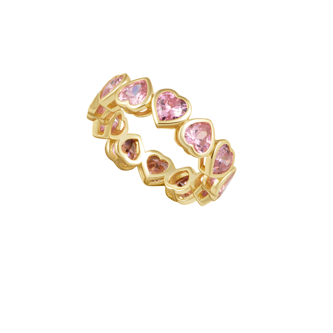 Bezel Heart Ring Pink – Copper Penny