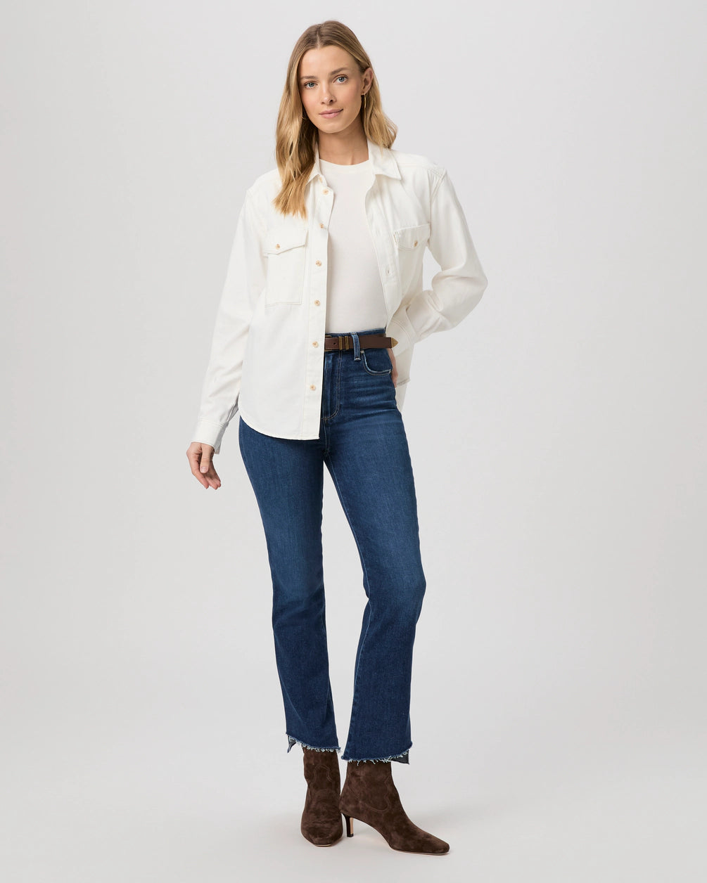 CLAUDINE ANGLED HEM JEANS | Copper Penny